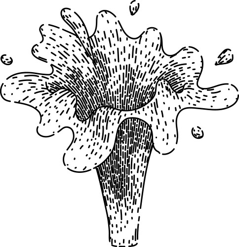 Blue water splash sketch hand drawn Royalty Free Vector