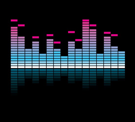 Colored audio equalizer waves Royalty Free Vector Image