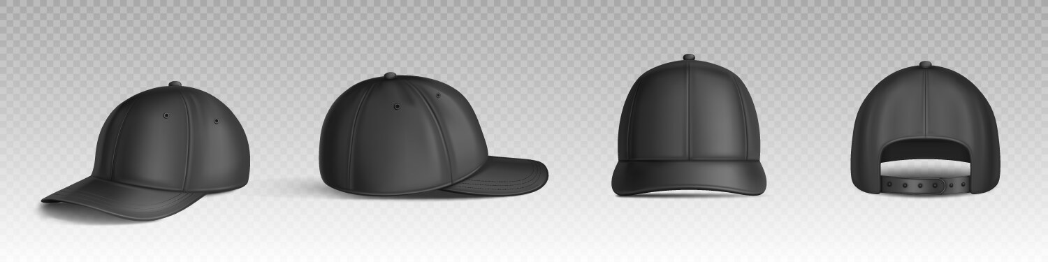 Baseball cap design template set white background Vector Image