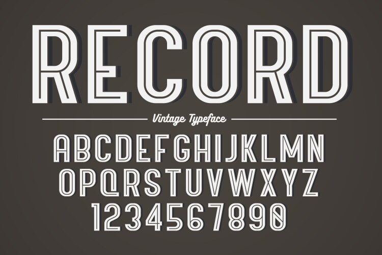 Engraved on stone font alphabet letters Royalty Free Vector