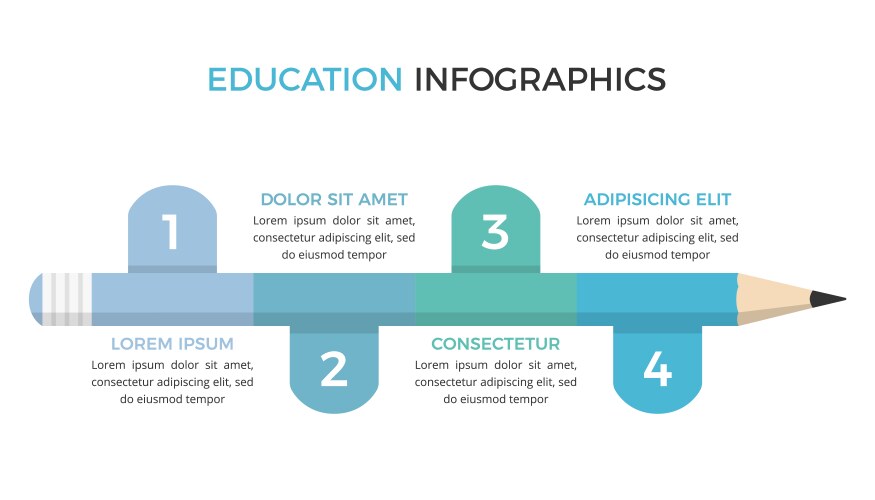 Creative pencil design with drawing charts graphs Vector Image