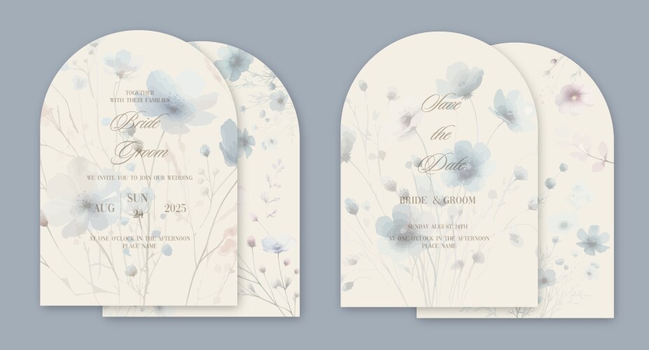Wedding arch invitation card design Royalty Free Vector