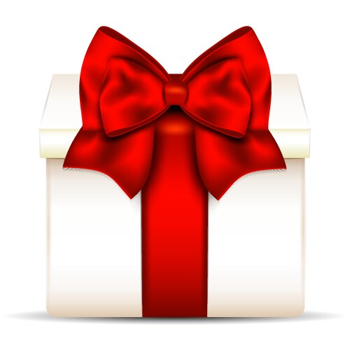 Red ribbon with bow on white background Royalty Free Vector
