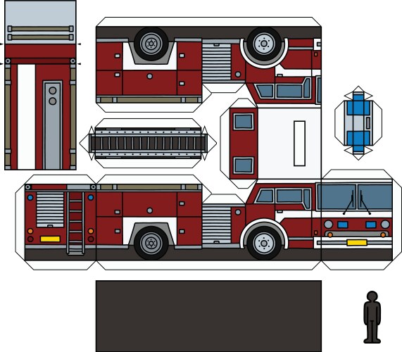 Paper model of a vintage prison bus Royalty Free Vector