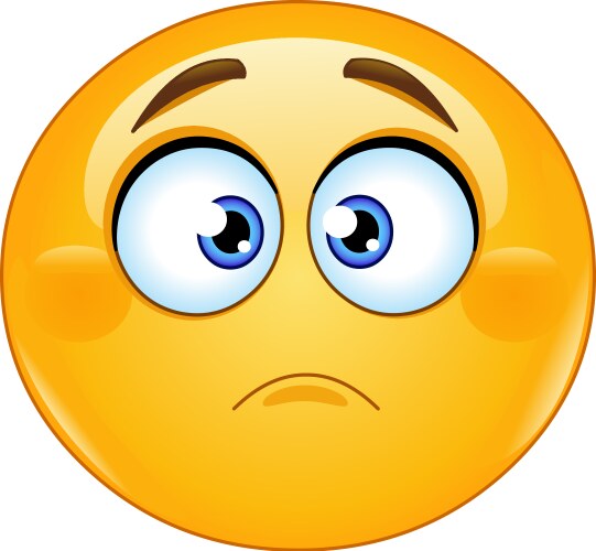 Scared emoticon with a dropped jaw Royalty Free Vector Image