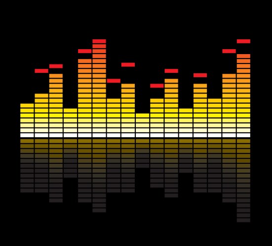 Music waves background colored equalizer shapes Vector Image