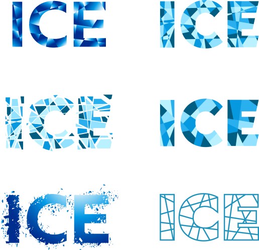 Ice font Royalty Free Vector Image - VectorStock