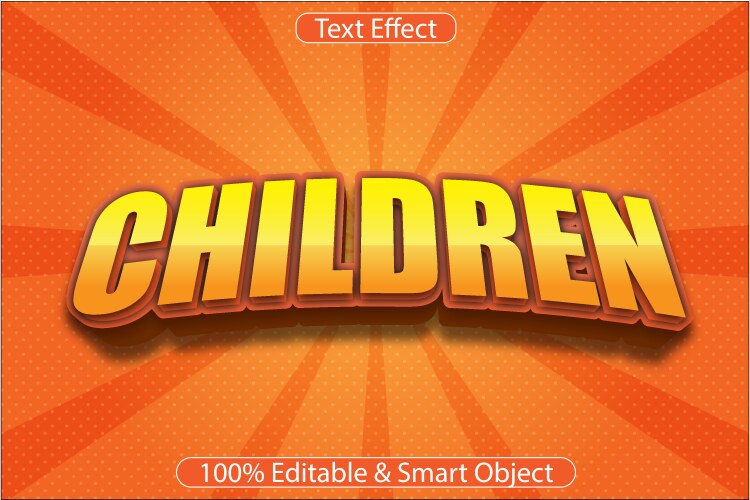 Children kids editable text effect 3 dimension Vector Image