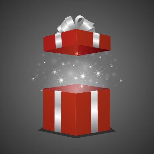 Gift box with a magic effect Royalty Free Vector Image