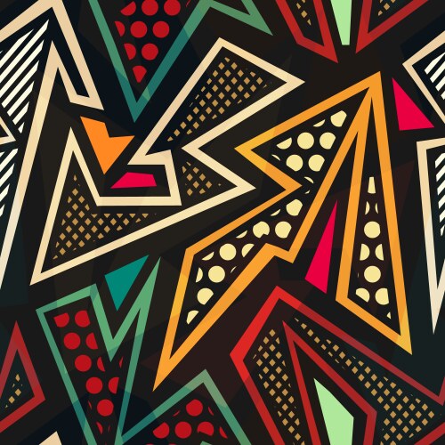 Retro triangle pattern with watercolor texture Vector Image