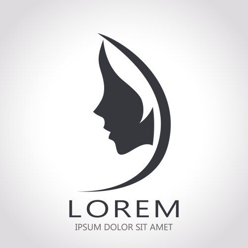 Elegant Woman Profile Logo Royalty Free Vector Image