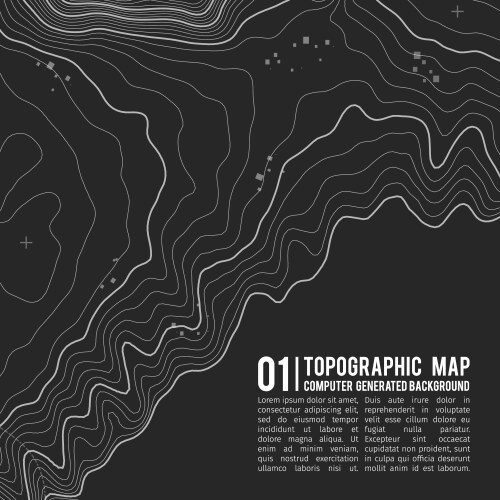 Modern detailed digital ui topographic map Vector Image