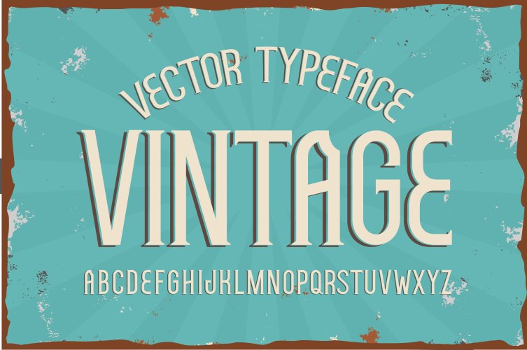 Retro typeface font Royalty Free Vector Image - VectorStock