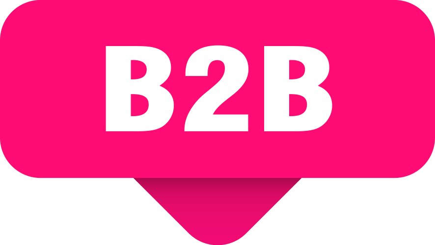B2b sticker sign on transparent background Vector Image