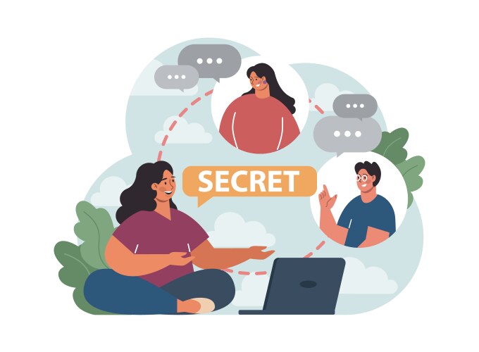 Trust concept close friends sharing secret Vector Image
