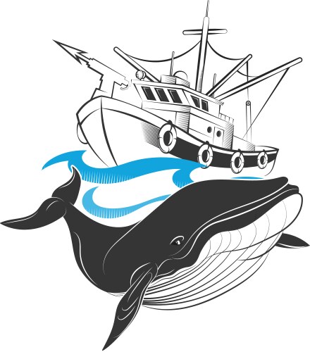 Cartoon blue and gray whale shark Royalty Free Vector Image