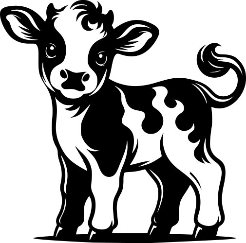 Adorable cartoon calf Royalty Free Vector Image