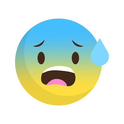 Anxious Blue Face Emoji – Royalty-Free Vector | VectorStock