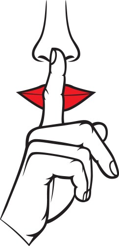 Woman making silence sign Royalty Free Vector Image