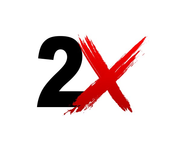 2x logo icon x2 text letter double faster Vector Image
