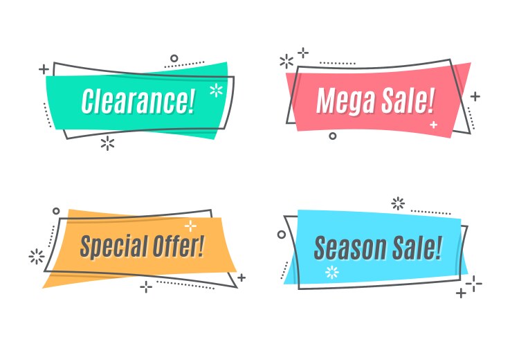 Flat linear promotion ribbon banner scroll price Vector Image