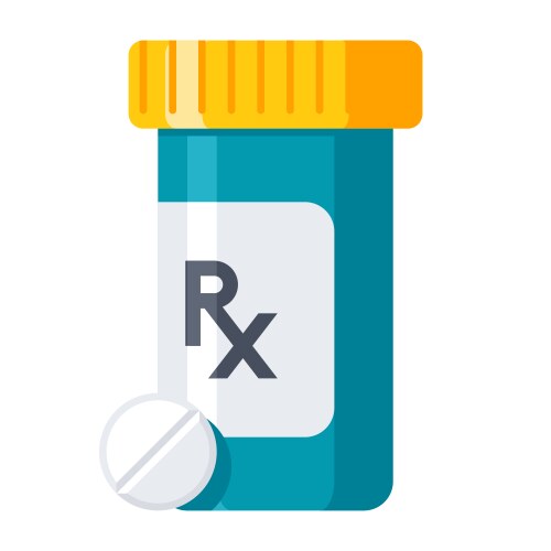 Prescription drugs medicines color icon Royalty Free Vector