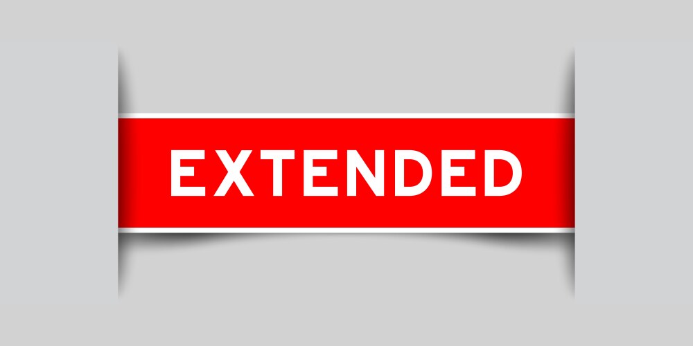 Red color arrow shape sticker label with word Vector Image