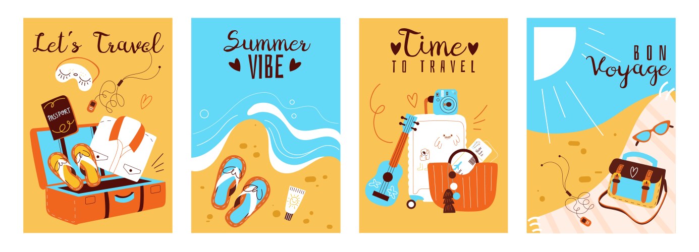 Summer fruit cards Royalty Free Vector Image - VectorStock