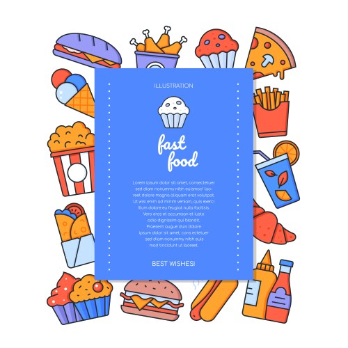 Food track - line design brochure poster template Vector Image