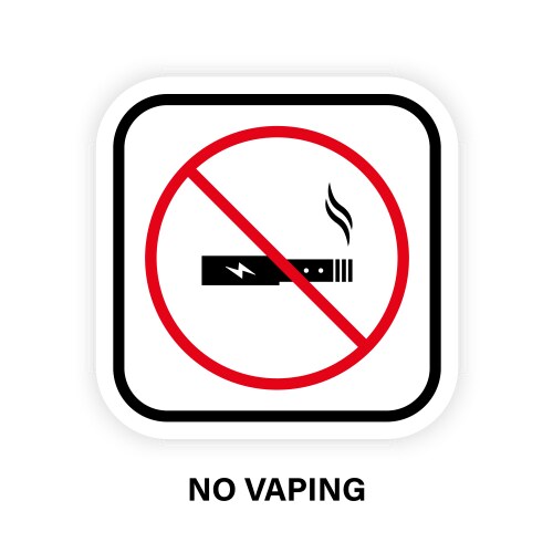 Forbidden electronic cigarette warning silhouette Vector Image