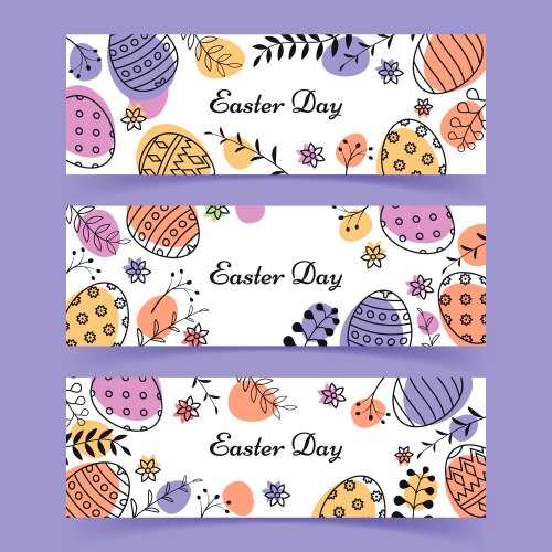 Happy easter day banner collection Royalty Free Vector Image