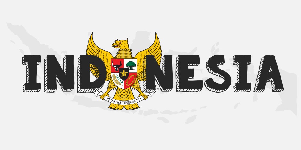 Typography indonesia and garuda Royalty Free Vector Image