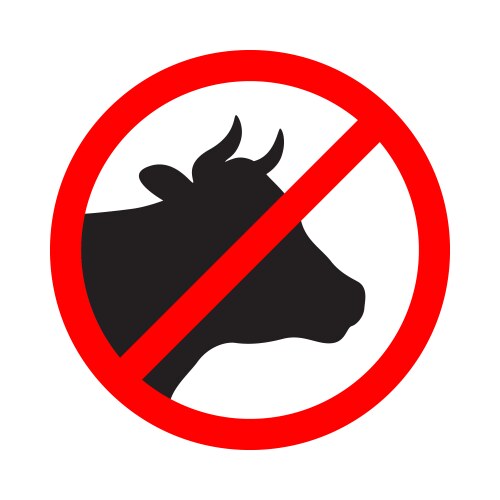 No meat sign Royalty Free Vector Image - VectorStock