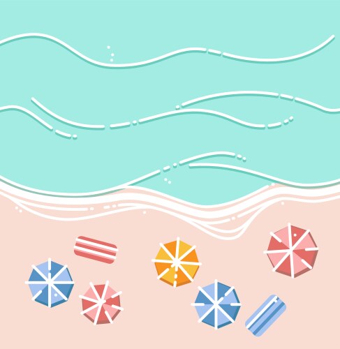 Sea beach cut out paper art style design Vector Image