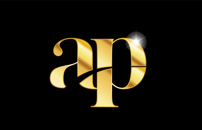 Golden monogram logo initial letter db Royalty Free Vector