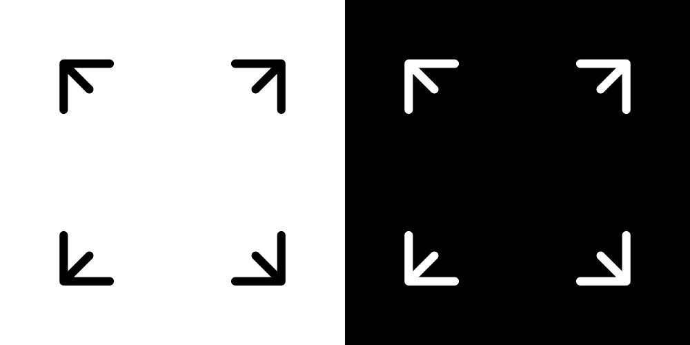 Expand arrows icon set maximize screen symbol Vector Image