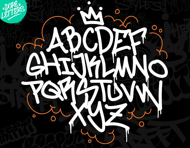 Graffiti alphabet Royalty Free Vector Image - VectorStock