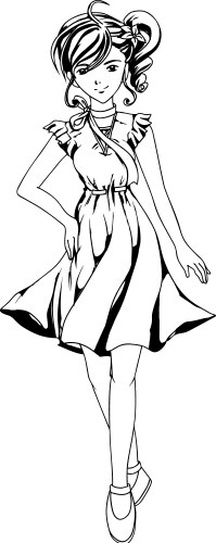 Girl Anime Outline Vector Images (over 7,600)