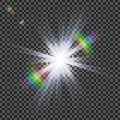 Star flare on transparent background Royalty Free Vector