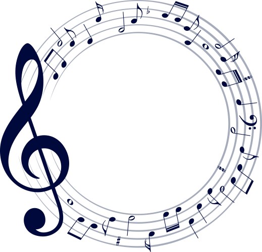 Round musical notes frame Royalty Free Vector Image