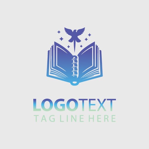 Open book logo Royalty Free Vector Image - VectorStock