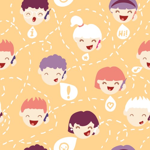 People talking seamless pattern background Vector Image