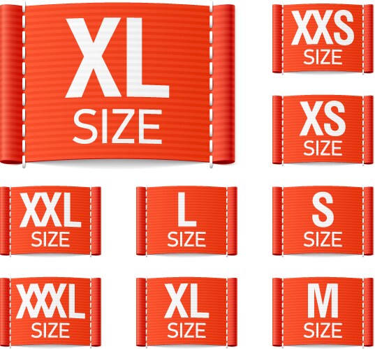 Clothing size labels Royalty Free Vector Image