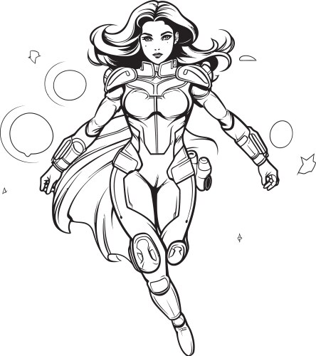 Nebula sentinel sci fi heroine logo design Vector Image