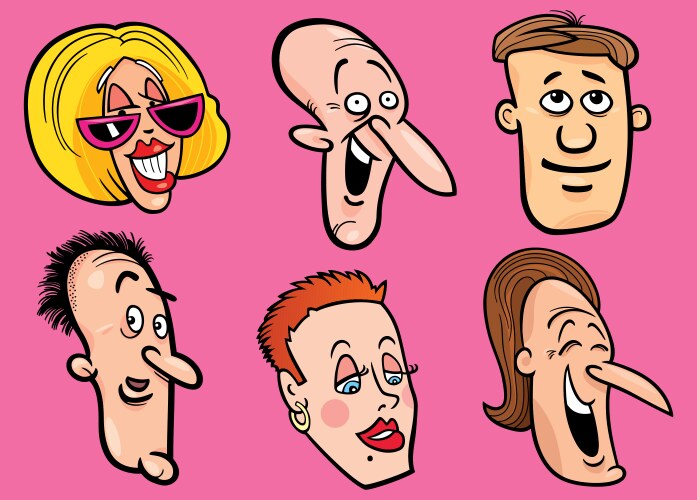Cartoon laughing people Royalty Free Vector Image