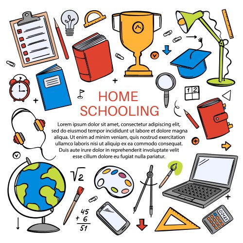 Online class for home education Royalty Free Vector Image