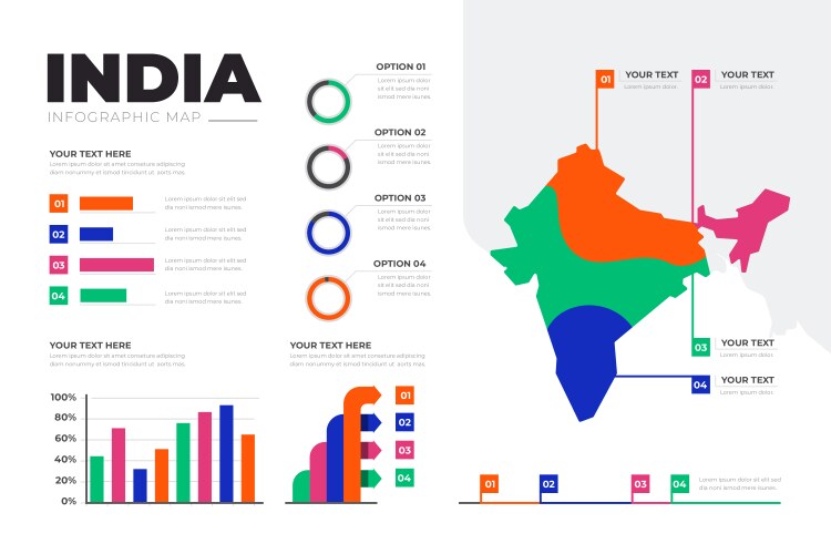 India map infographics Royalty Free Vector Image