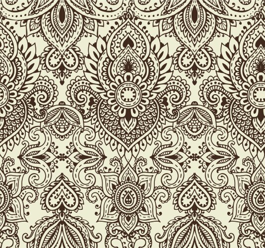 Indian seamless pattern repetitive mehndi design Vector Image