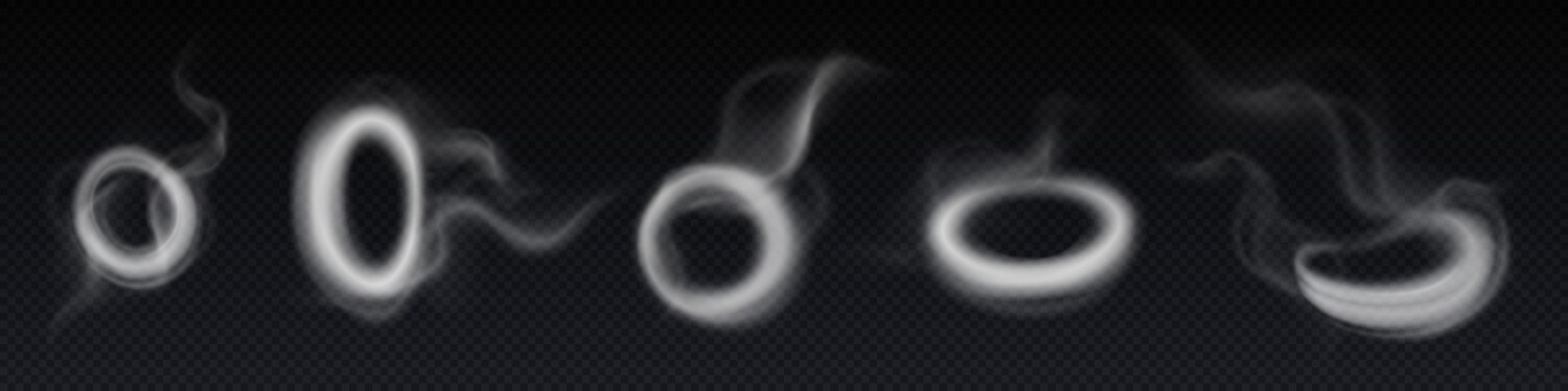 Smoke steam circle ring shape cloud effect Vector Image