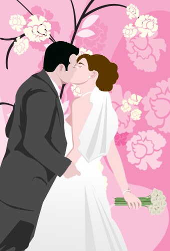 Pink bride Royalty Free Vector Image - VectorStock